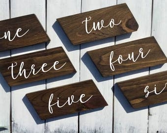 Rustic table numbers | Etsy