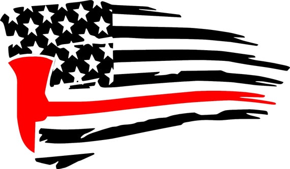 Thin Red Line American Flag Firefighter Decal Cup Decal
