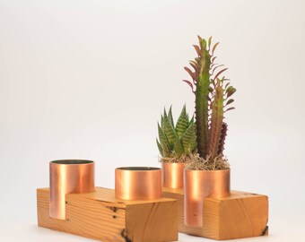 Wood plant pot | Etsy