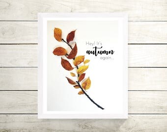 Fall leaves print | Etsy