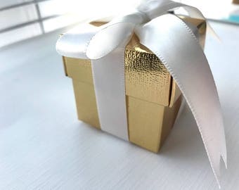 Gold favor box | Etsy