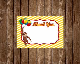 Curious george thank | Etsy