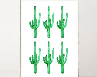 Cactus print | Etsy