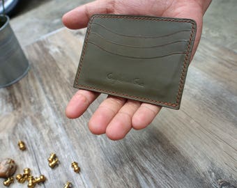 Leather card wallet | Etsy