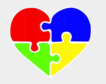 Autism heart | Etsy