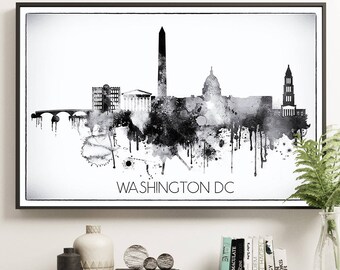 Washington DC Skyline Cityscape Art Print 969