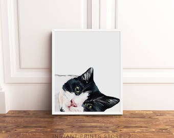 Modern cat art | Etsy