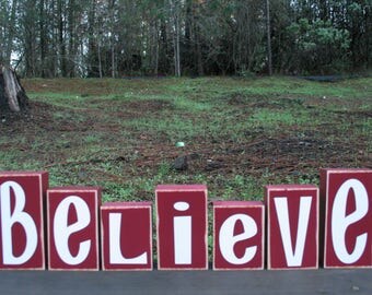 Believe blocks | Etsy