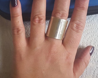 Wide silver ring | Etsy