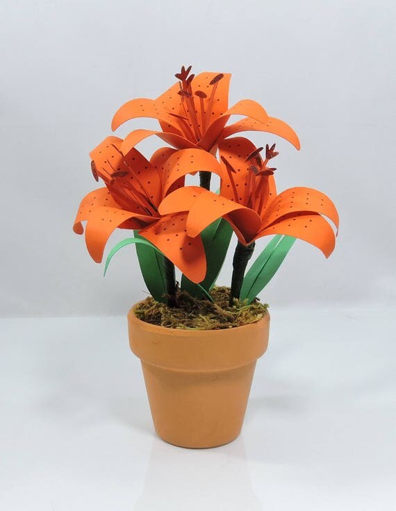Tiger Lily Paper Flowers Wedding Decor Garden Party Decor