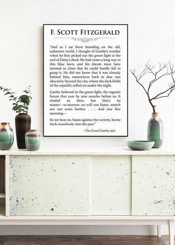 The Great Gatsby Art Print F Scott Fitzgerald Art Print