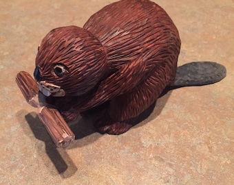 Carved beaver | Etsy