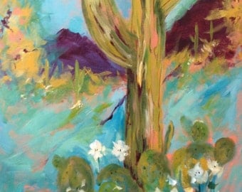 Saguaro painting | Etsy