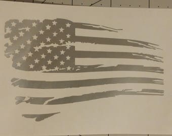 Large Size Wavy American Flag vinyl sticker decal for car back