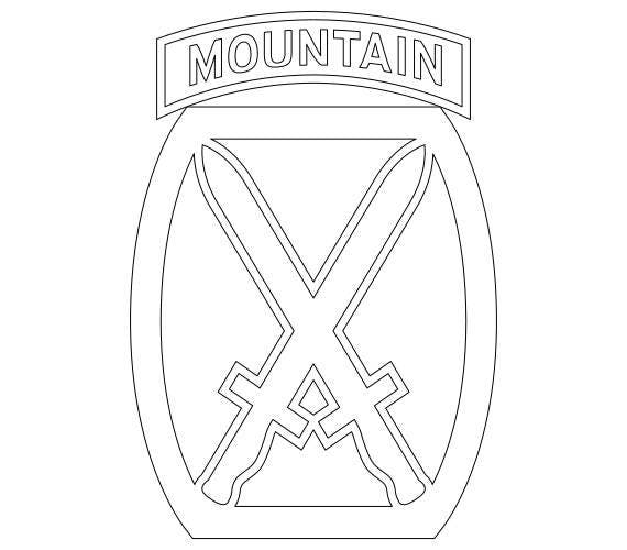 US Army 10th Mountain Division Patch Vector Files dxf eps svg