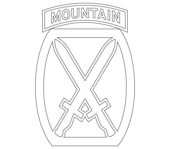 US Army 10th Mountain Division Patch Vector Files dxf eps svg