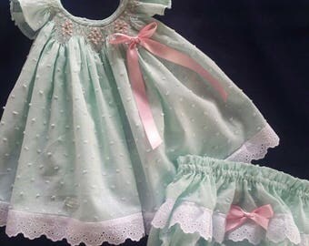 PDF Sewing Pattern Baby Slip Dress with Bloomers 0-3 Months to