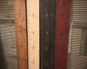 Wood Growth Chart Ruler Painted Personalized Kids Measuring