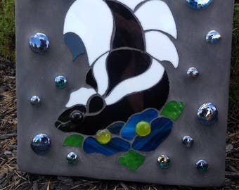 Notre Dame Stain Glass Cement Garden Stone