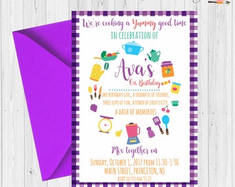 Cooking party invite | Etsy