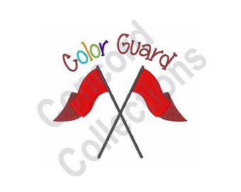 Color Guard Flags Embroidery Applique Design