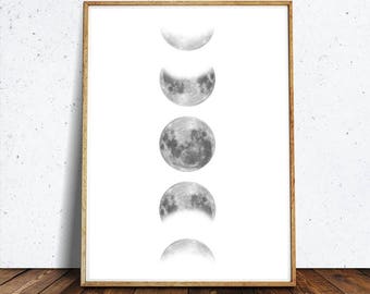 Full moon poster | Etsy