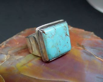 Mens turquoise ring | Etsy