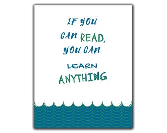 Children's Wall Art READ Print Reading quotes for