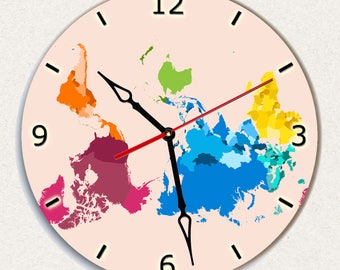 World map wall clock | Etsy