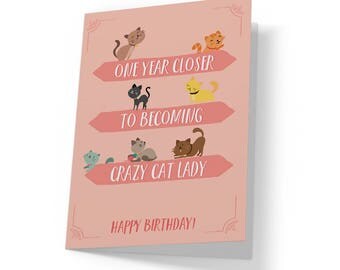 Cat lady birthday | Etsy