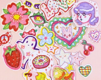 Hand drawn sticker | Etsy