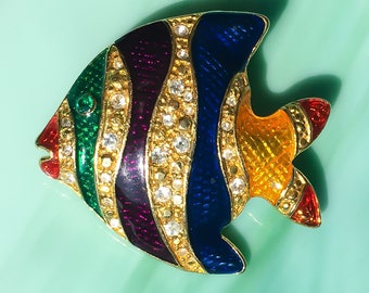 Vintage fish brooch | Etsy