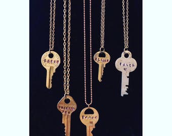 Vintage key necklace | Etsy