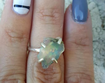 Raw opal ring | Etsy