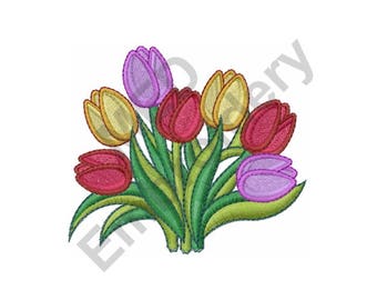 Tulip embroidery | Etsy