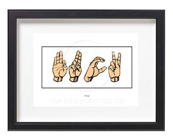 Sign language poster | Etsy