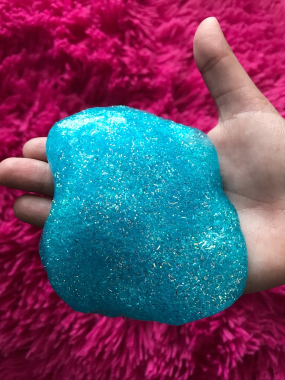 Blue glitter slime