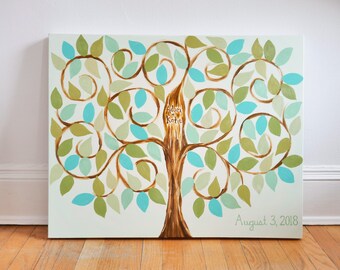Custom calligraphy Guest Book painting Wedding tree AMERICAN