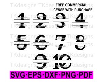 Split numbers svg | Etsy