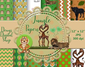 Jungle digital paper | Etsy