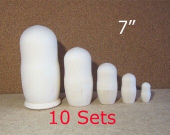 Blank Matryoshka Easter Egg Nesting Doll Bare Wood Russian