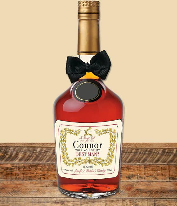 Personalized Sticker Label for Cognac Bottle Custom Favor