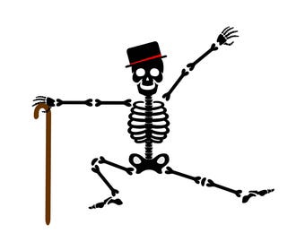 Skeleton dance svg | Etsy