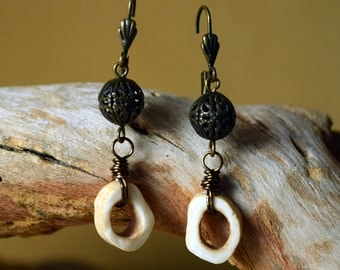 Bone earrings | Etsy