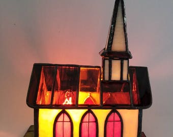 Stained glass church | Etsy