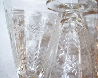 Crystal stemware | Etsy