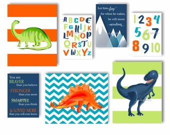 Children Art. T-REX DINOSAUR. PRINT 8X10. Nursery Art Home