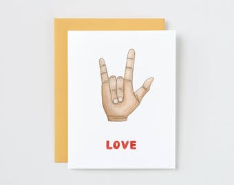 Sign language card | Etsy