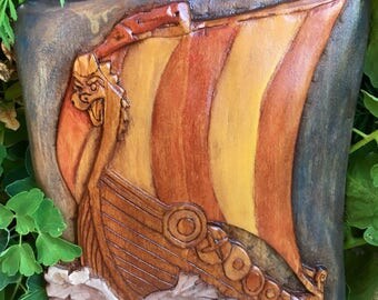 Viking wood carving | Etsy