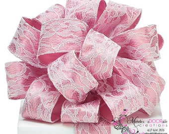 Pink lace ribbon | Etsy